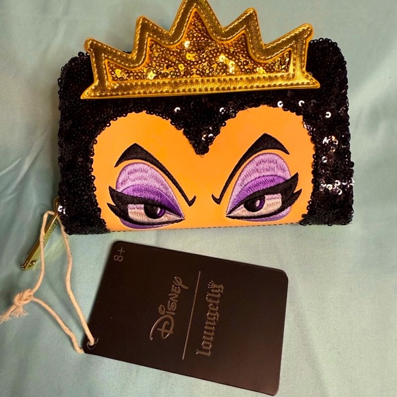 Loungefly | Bags | Loungefly X Disney Villains Evil Queen Sequin Wallet ...